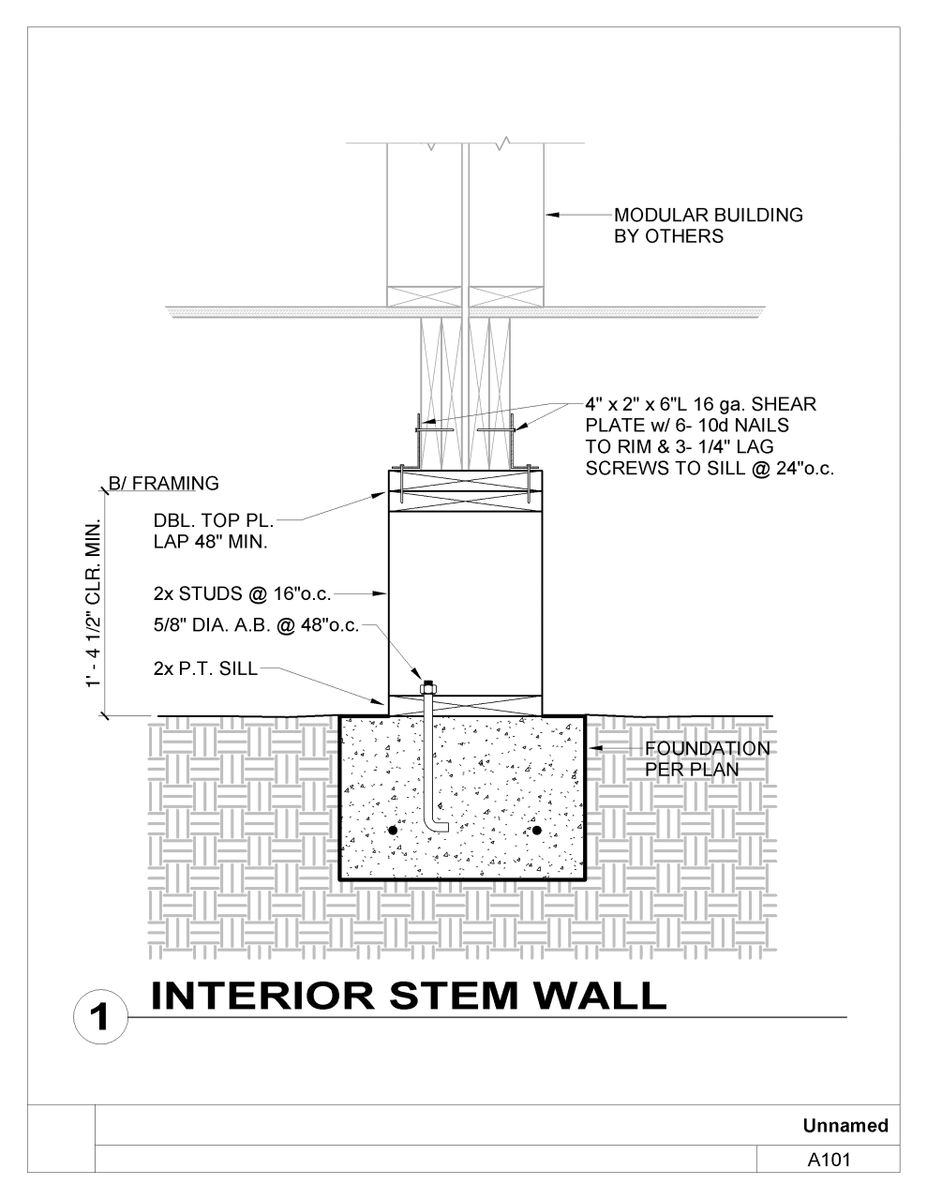 INTERIOR STEM WALL